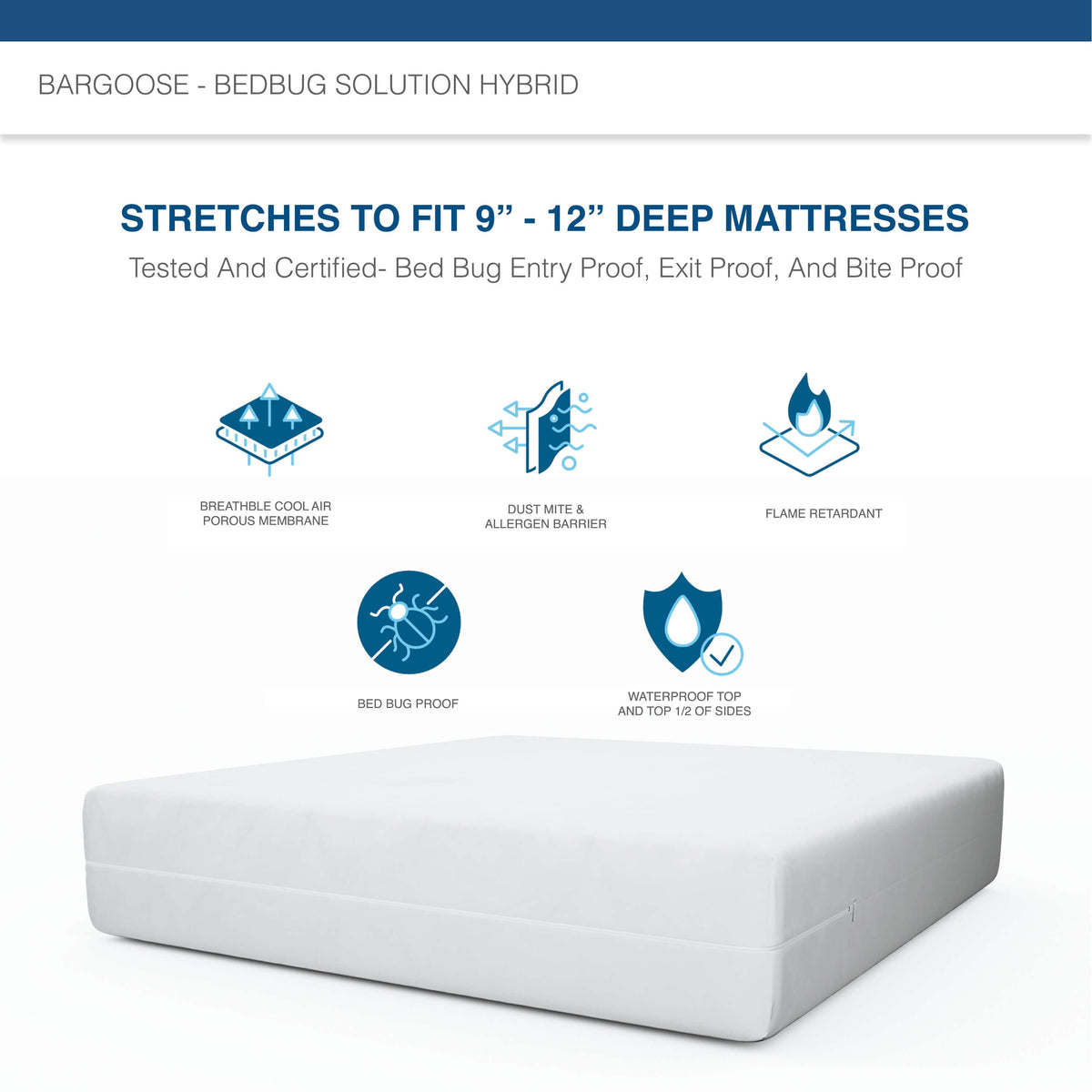 Hybrid Zippered Waterproof Mattress Cover