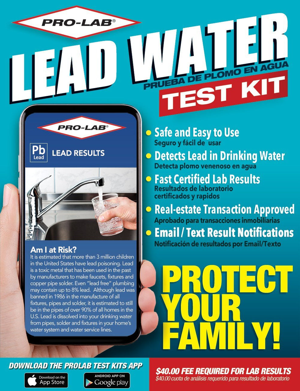 Prolabs Test Kits for Water, Mold, Carbon Monoxide and Radon Gas.