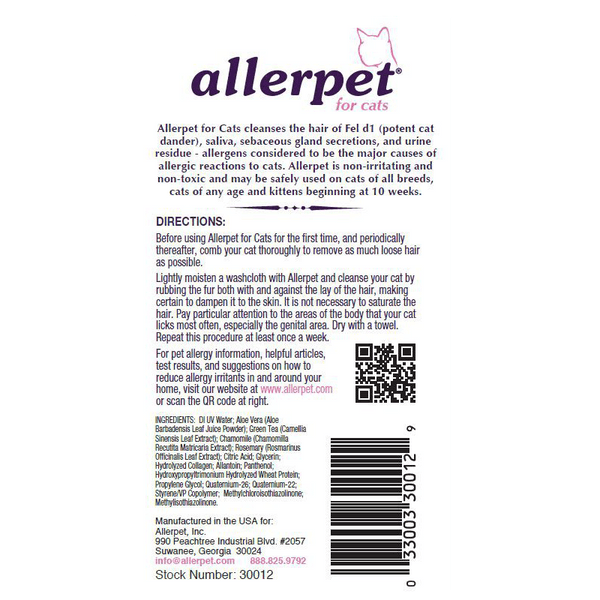 Allerpet C Pet Solution Cat Dander Remover